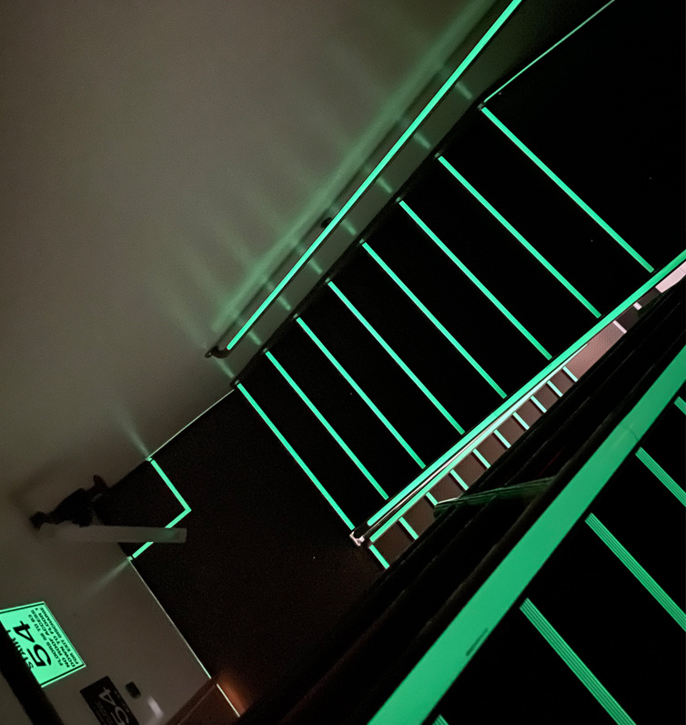 Handrail Markings - Robin Steel - Specializing egress path, signage ...